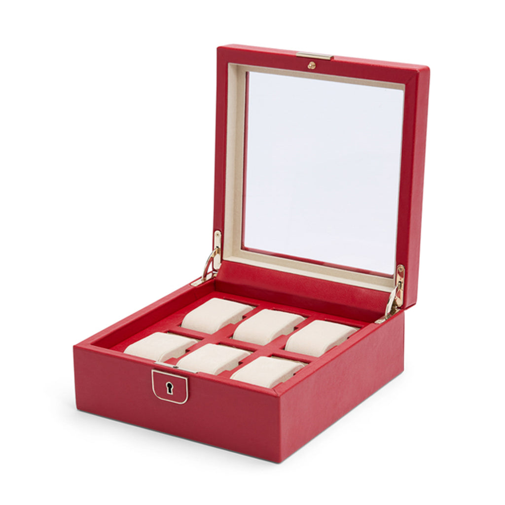 WOLF Palermo 6 Piece Watch Box | Red – WATCHFINDER CANADA
