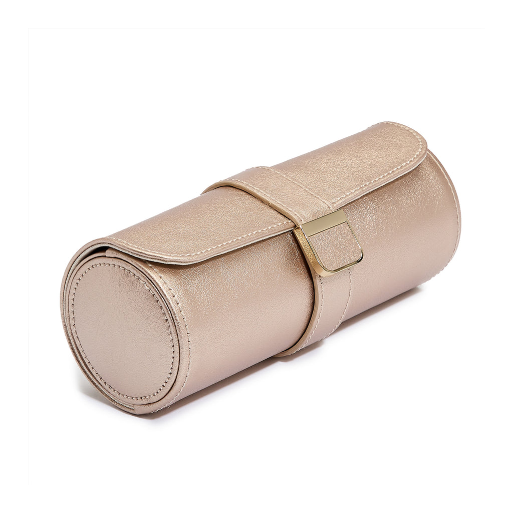 WOLF Palermo Double Watch Roll with Jewelry Pouch | Rose Gold ...