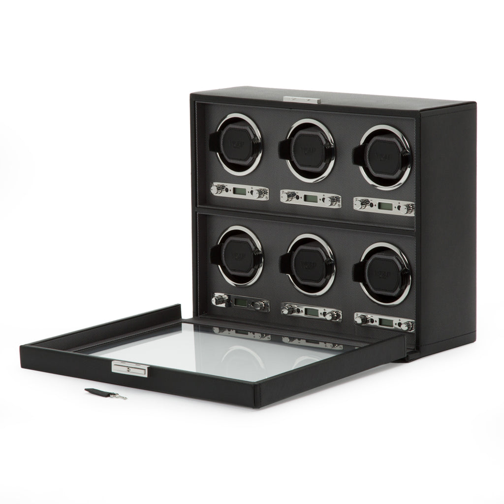 WOLF Viceroy 6 Piece Watch Winder | Black – WATCHFINDER CANADA
