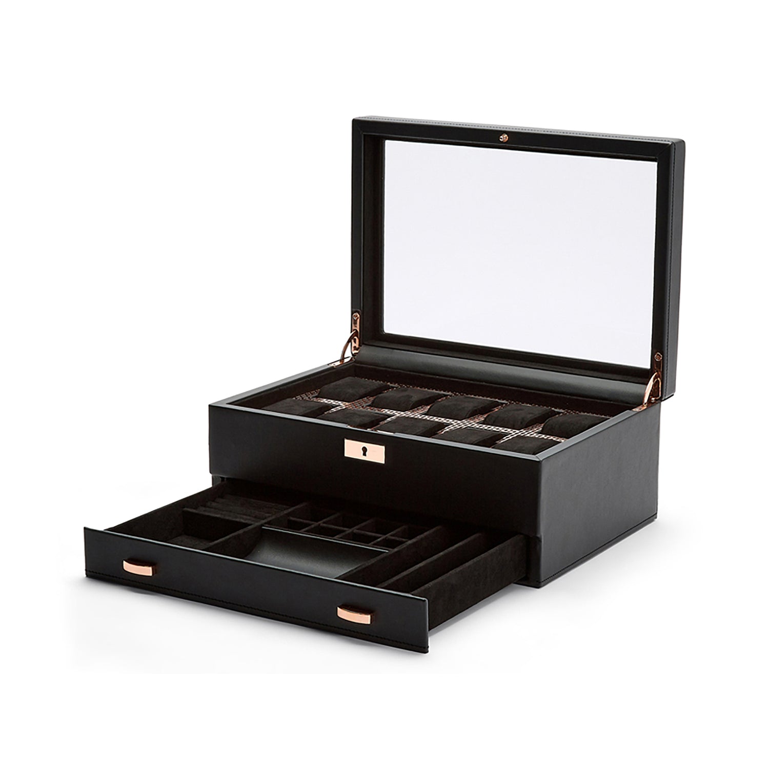 WOLF Axis 10 Piece Watch Box with Drawer | Copper – WATCHFINDER CANADA