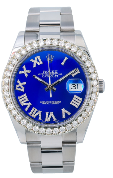 ROLEX DATEJUST 41MM (21BP) #126300 (CUSTOM DIAMOND BEZEL / CUSTOM DIAM ...